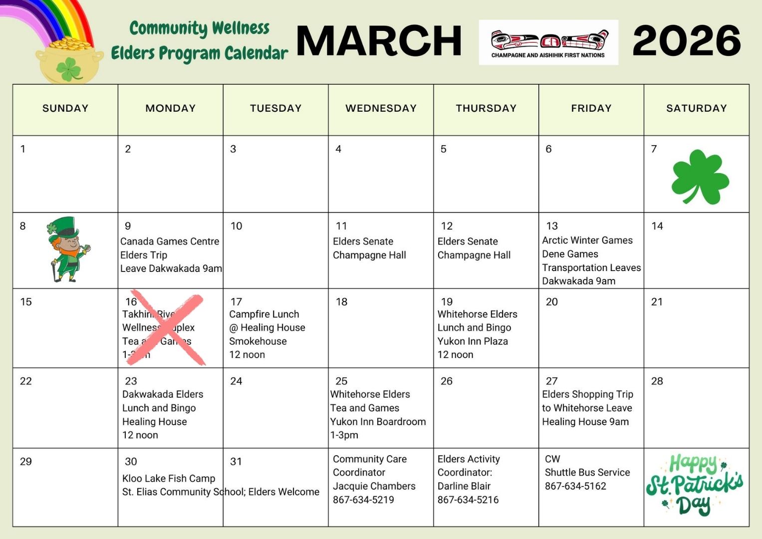 March Elders Calendar - Shadhäla yè Äshèyi Kwädǟn